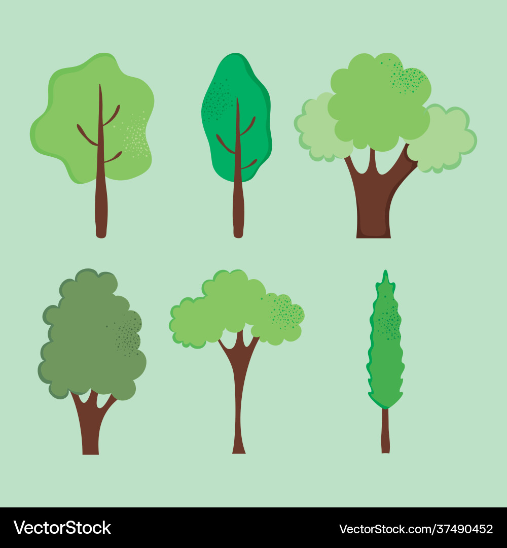 Trees icon set Royalty Free Vector Image - VectorStock