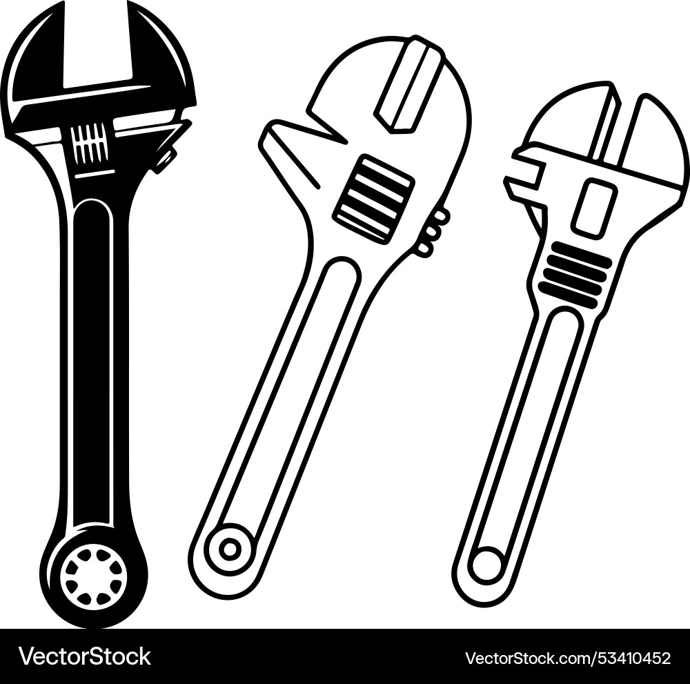 Wrench tool art Royalty Free Vector Image - VectorStock