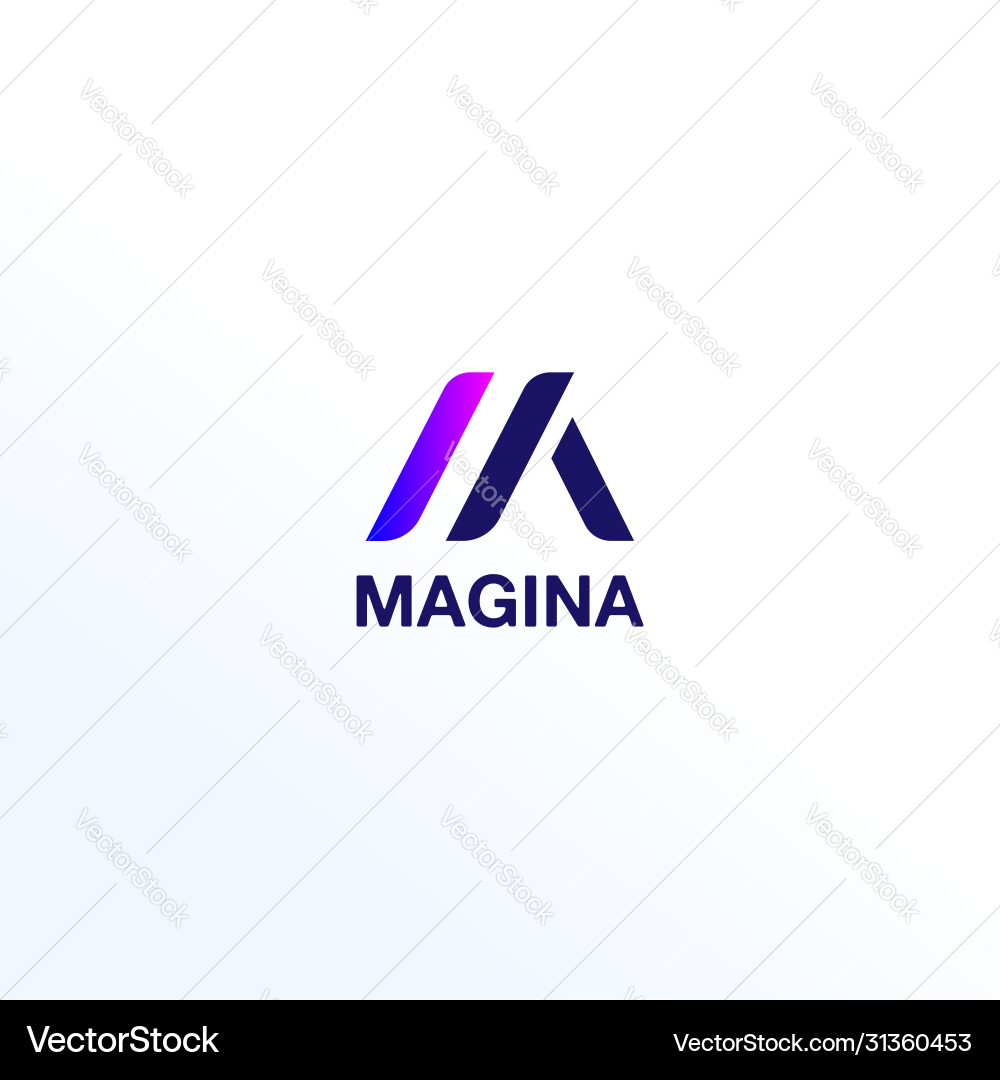 Abstract simple letter m shape logo template Vector Image