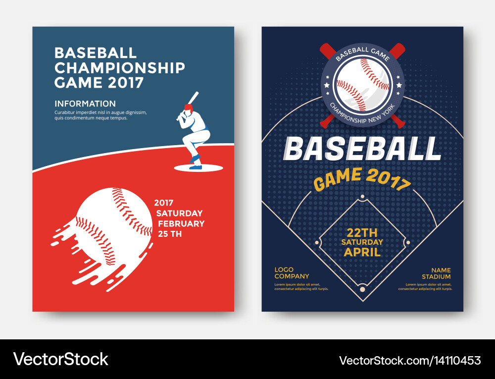 Baseball game poster Royalty Free Vector Image