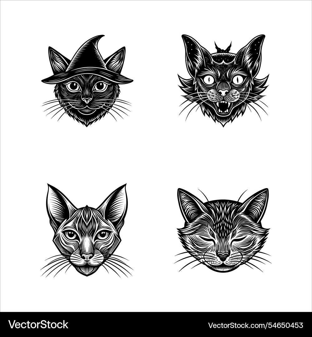 Cat head Royalty Free Vector Image - VectorStock