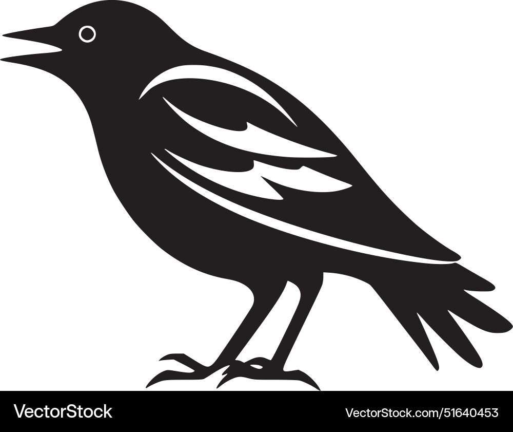 Crow - black and white isolated icon Royalty Free Vector