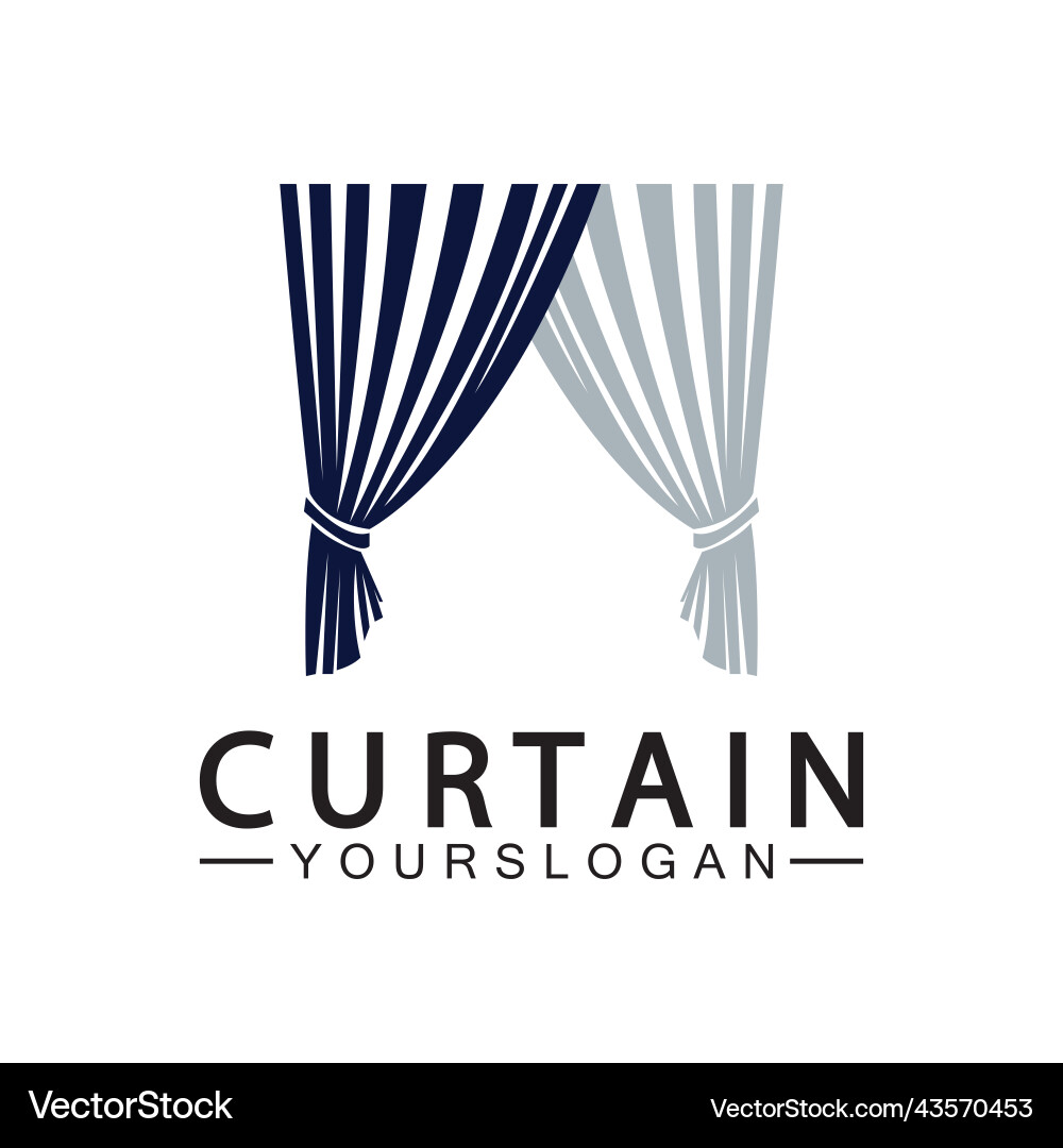 Curtain logo design template Royalty Free Vector Image