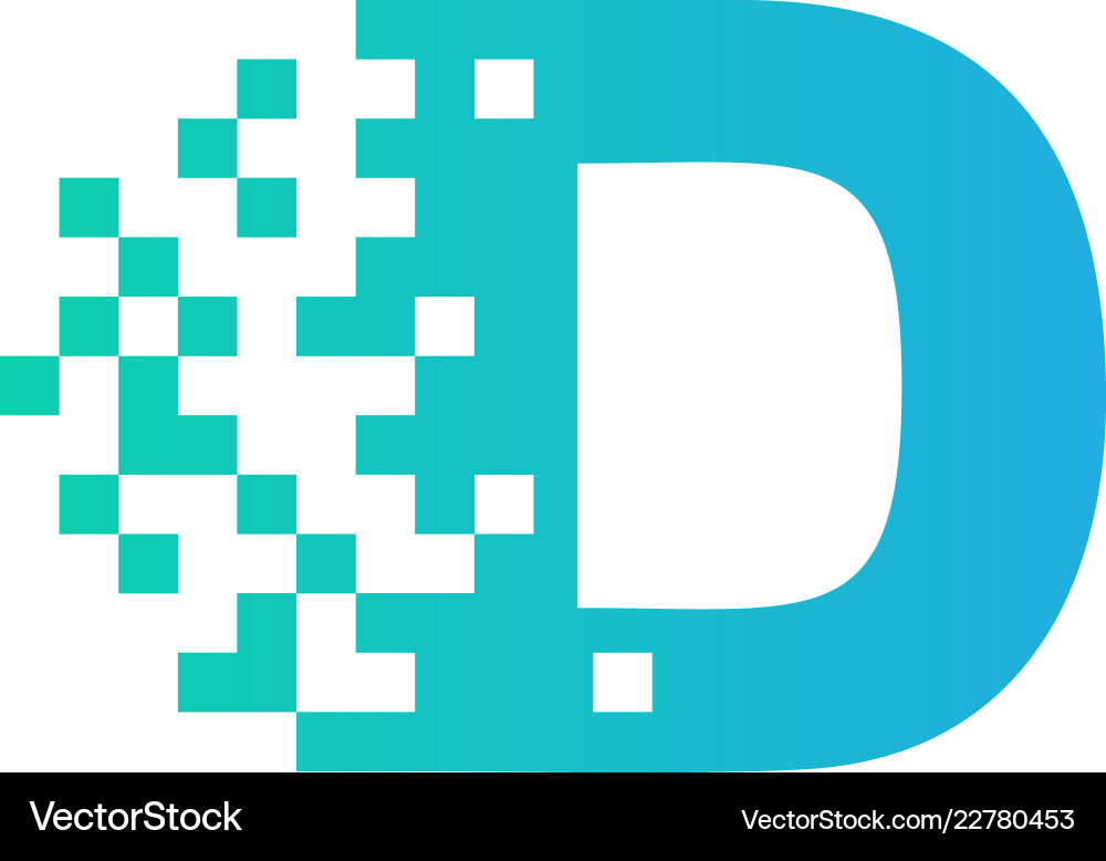 D letter pixel logo icon design Royalty Free Vector Image