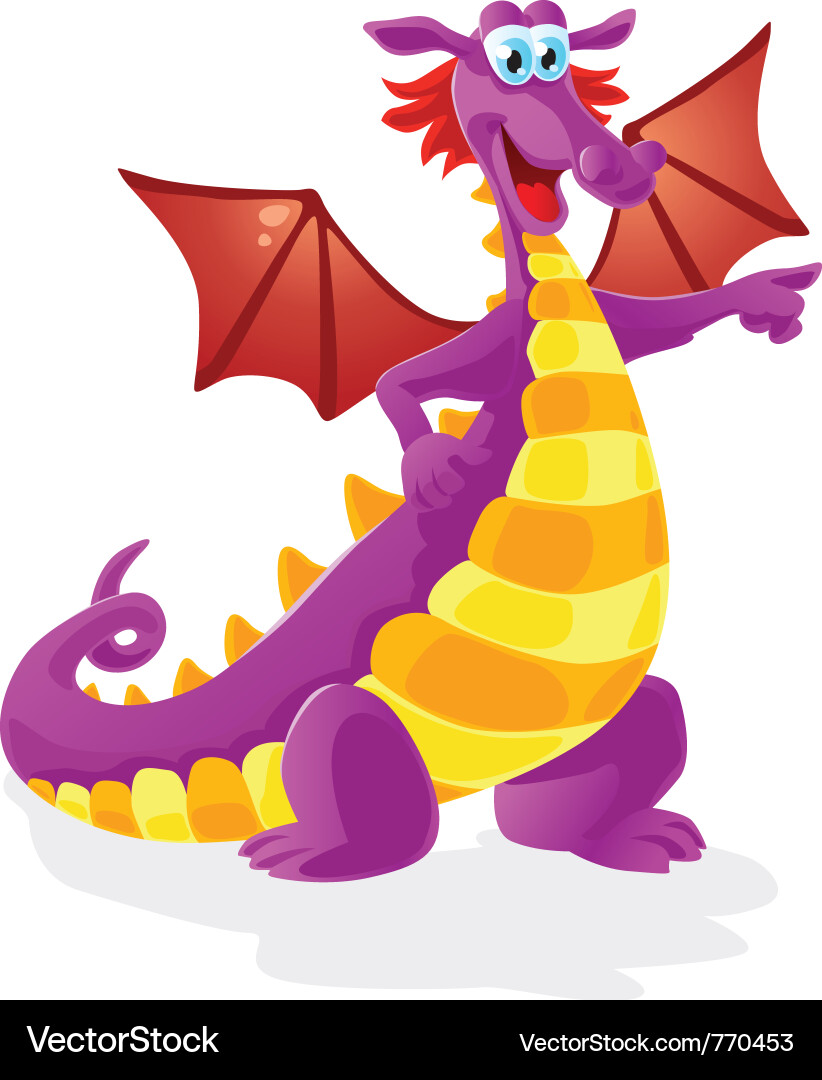 Dragon cartoon character isolated Royalty Free Vector Image
