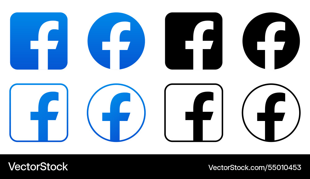 Facebook icons Royalty Free Vector Image - VectorStock