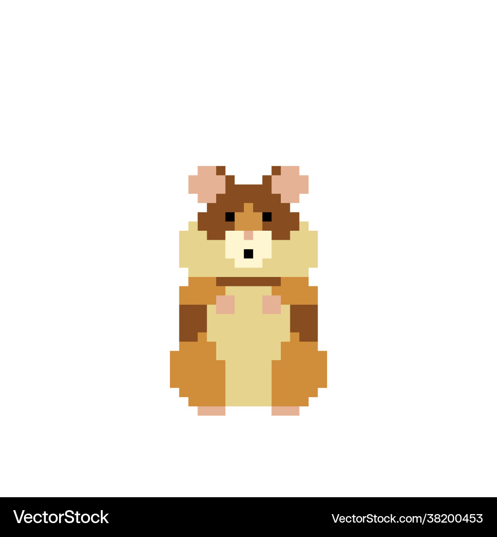 Hamster pixels for 8 bit game assets Royalty Free Vector