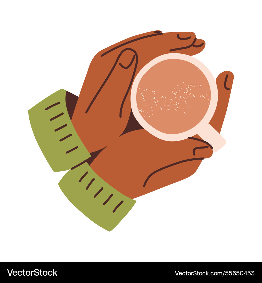 Hands holding coffee cup Royalty Free Vector Image