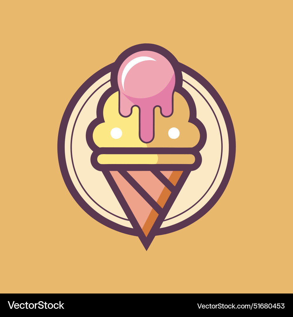 Ice-cream shop logo icon Royalty Free Vector Image
