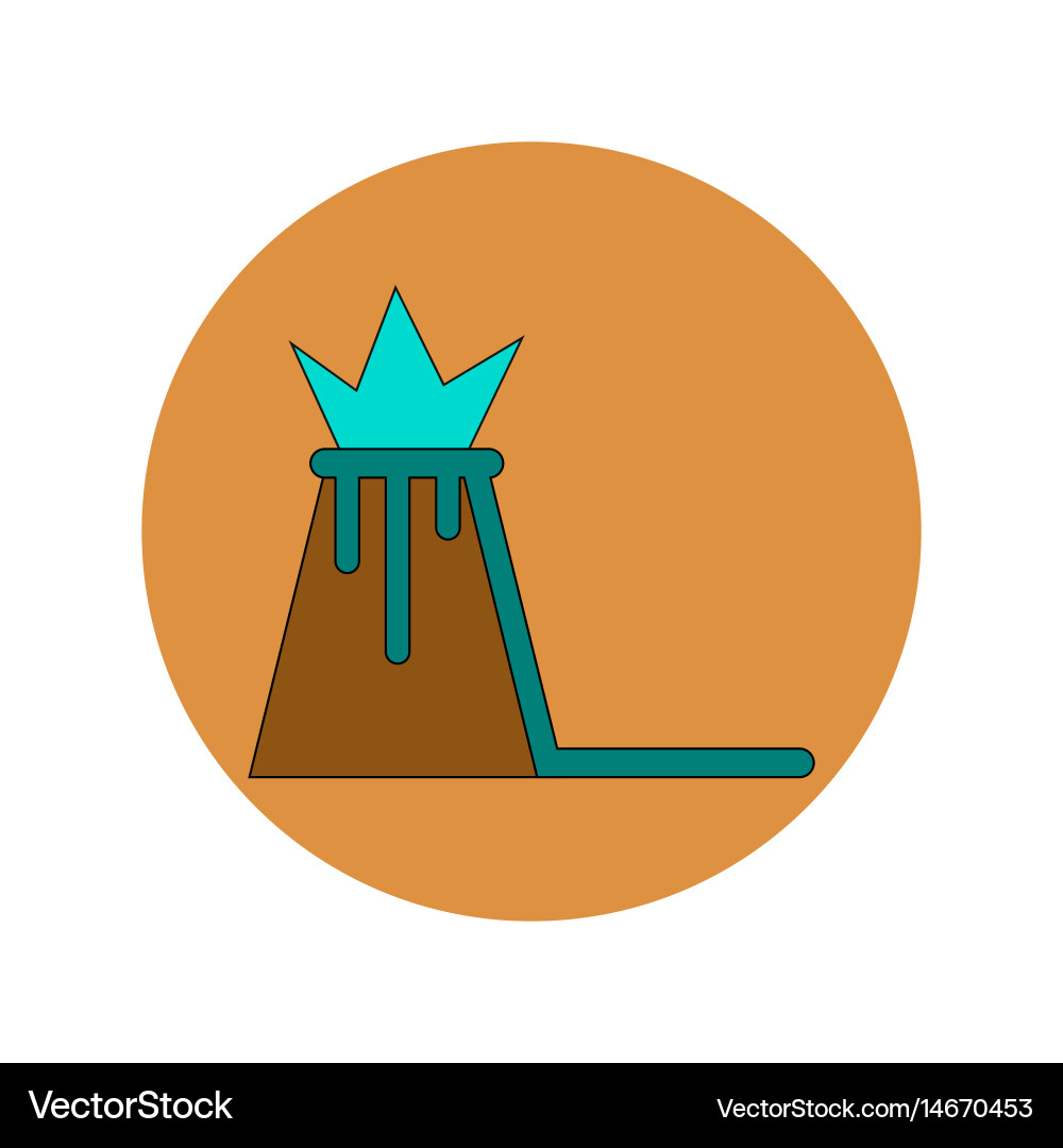 In flat design of volcano Royalty Free Vector Image