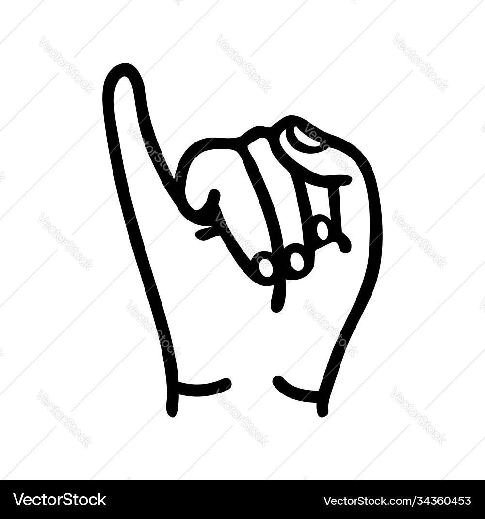 Little finger making gesture promise line icon Vector Image