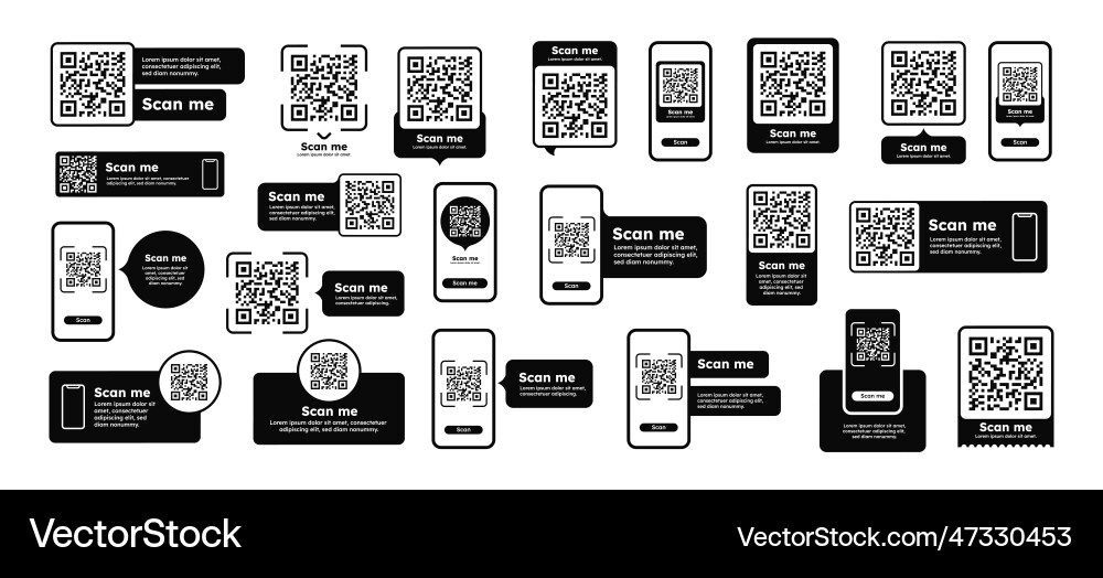 Qr code big set Royalty Free Vector Image - VectorStock