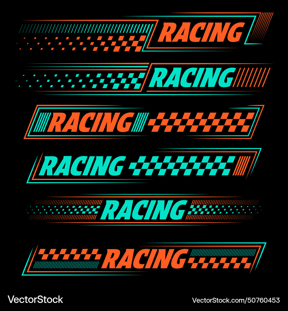 Racing two color decals Royalty Free Vector Image