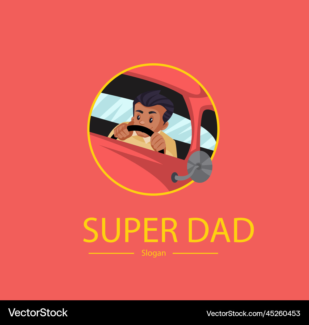 Super dad mascot logo Royalty Free Vector Image