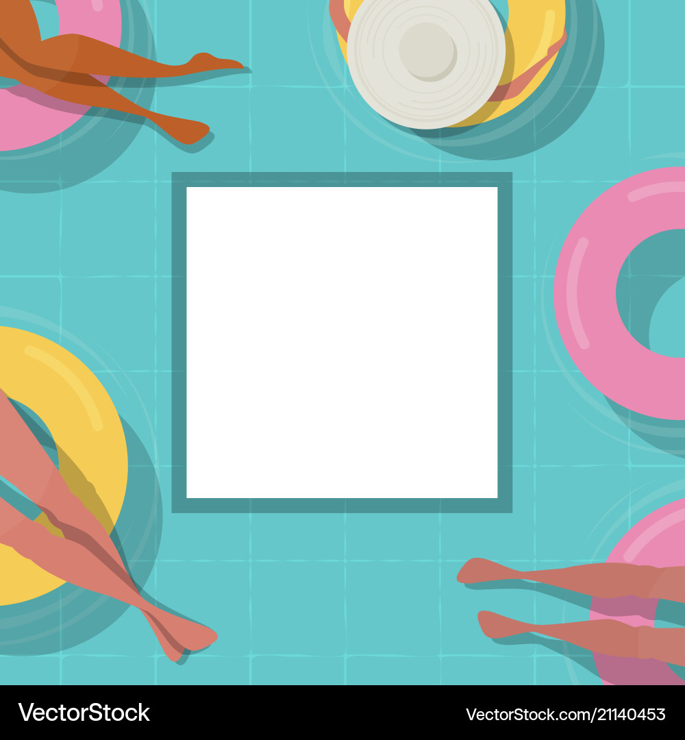 Top view pool background people relaxing Vector Image