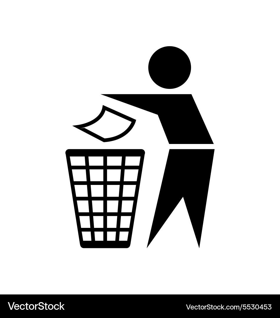 Trash bin sign Royalty Free Vector Image - VectorStock