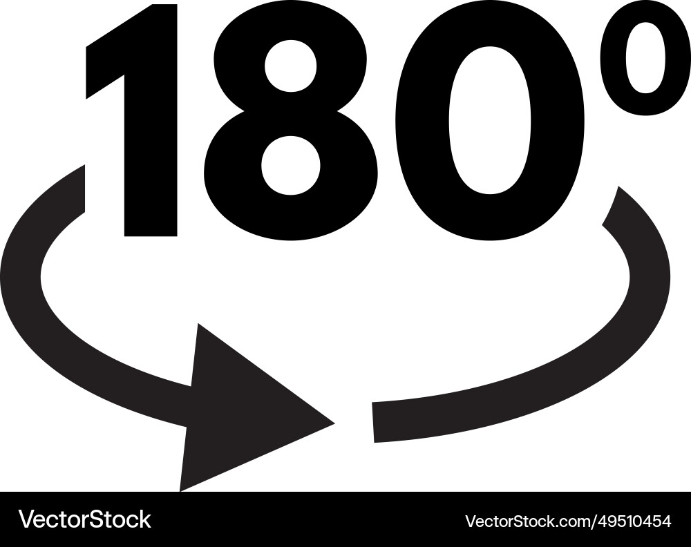 180 degree rotate icon symbol isolated on white Vector Image