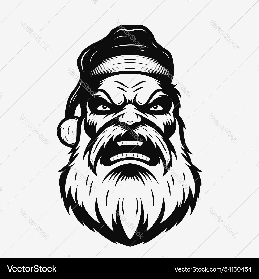 Angry Santa Face Logo Royalty Free Vector Image
