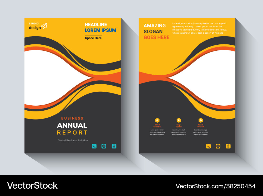 Annual report design layout flyer template Vector Image