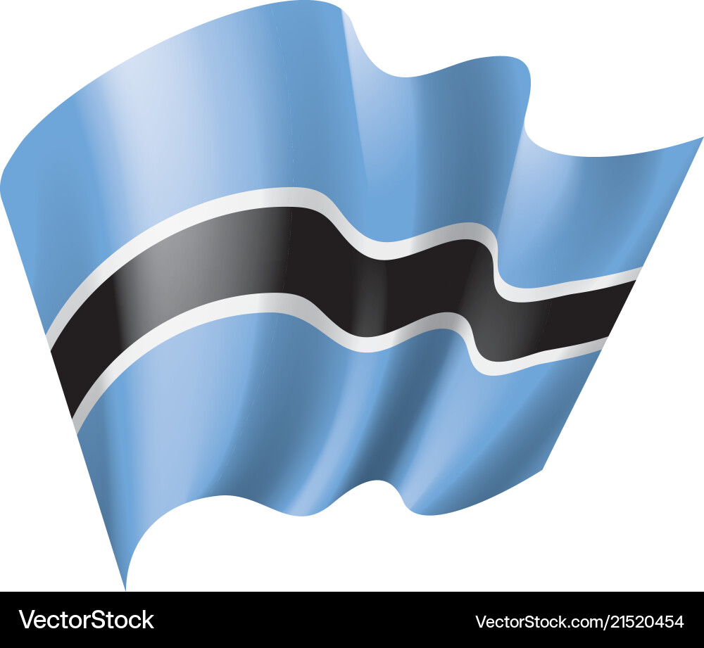 Botswana flag on a white Royalty Free Vector Image