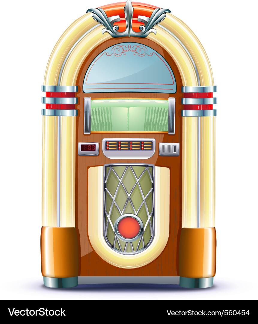 Classic juke box Royalty Free Vector Image - VectorStock