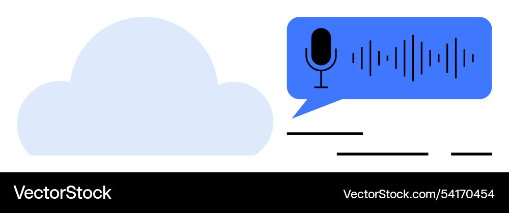 Cloud storage with voice recognition microphone Vector Image