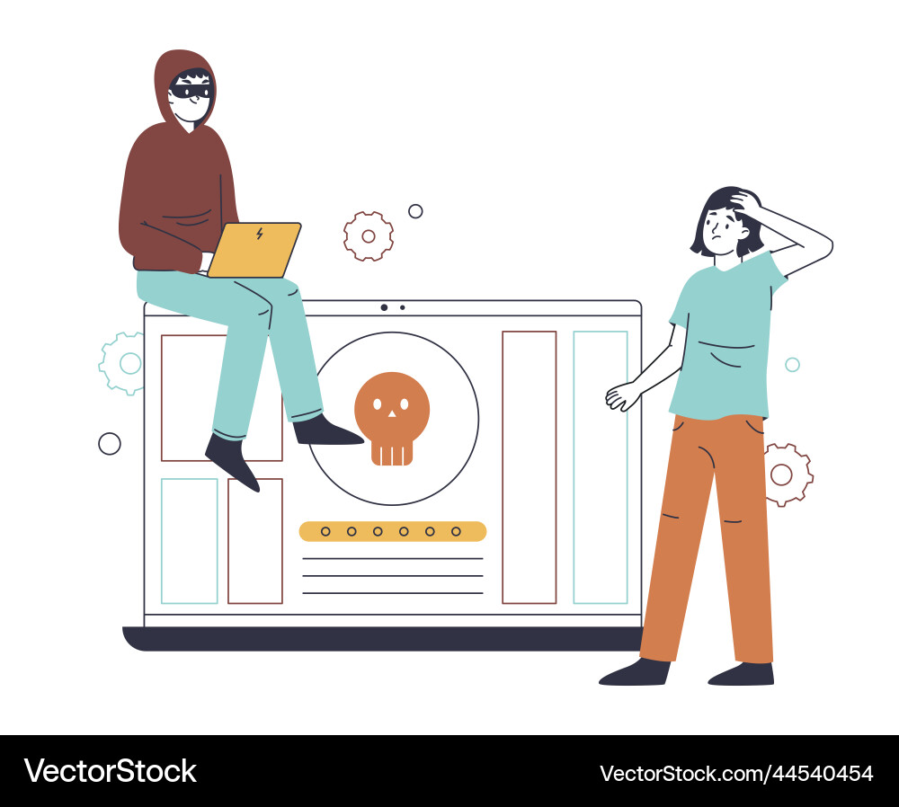 Cyber hacker attack internet scam phishing Vector Image