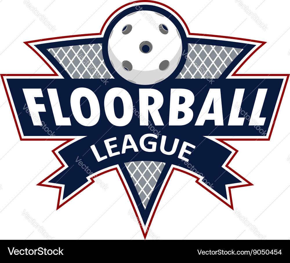 Floorball logo for the team and cup Royalty Free Vector