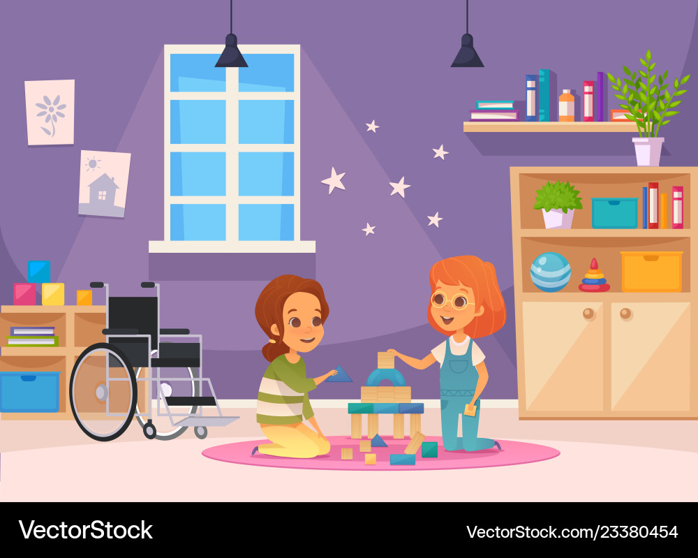 Inclusion inclusive education cartoon composition Vector Image