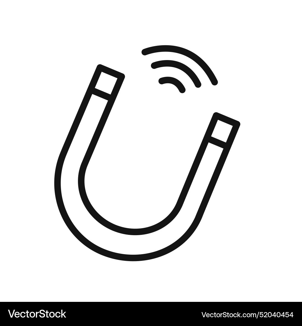 Magnet icon black and white sign Royalty Free Vector Image