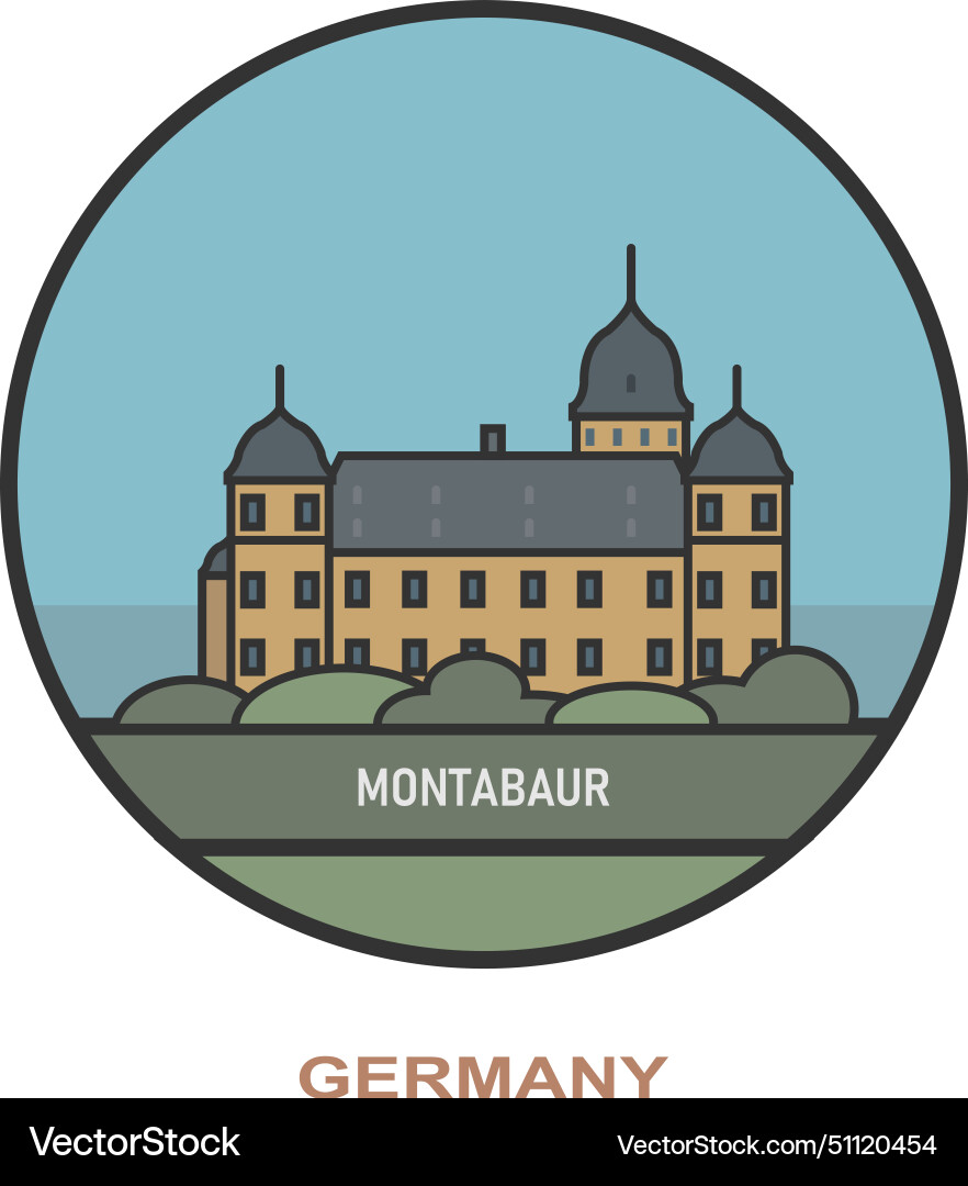 Montabaur cities and towns in germany Royalty Free Vector