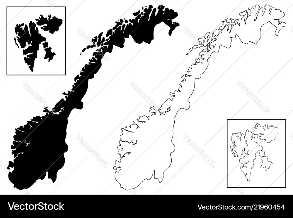 Norway map Royalty Free Vector Image - VectorStock