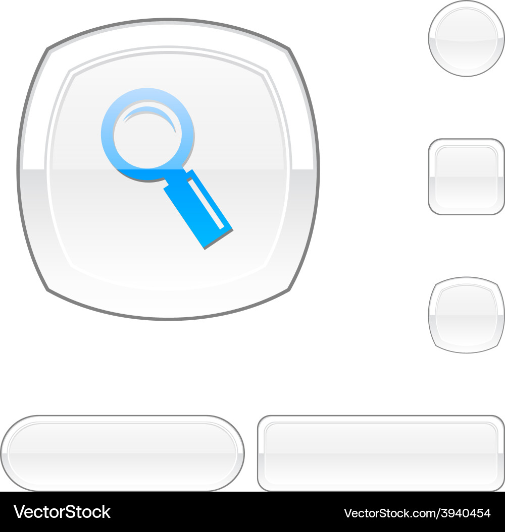 Searching white button Royalty Free Vector Image