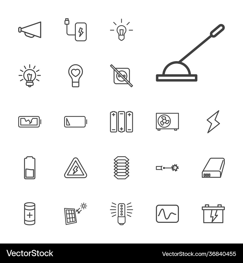 22 Stromsymbole Lizenzfreies Vektorbild - VectorStock