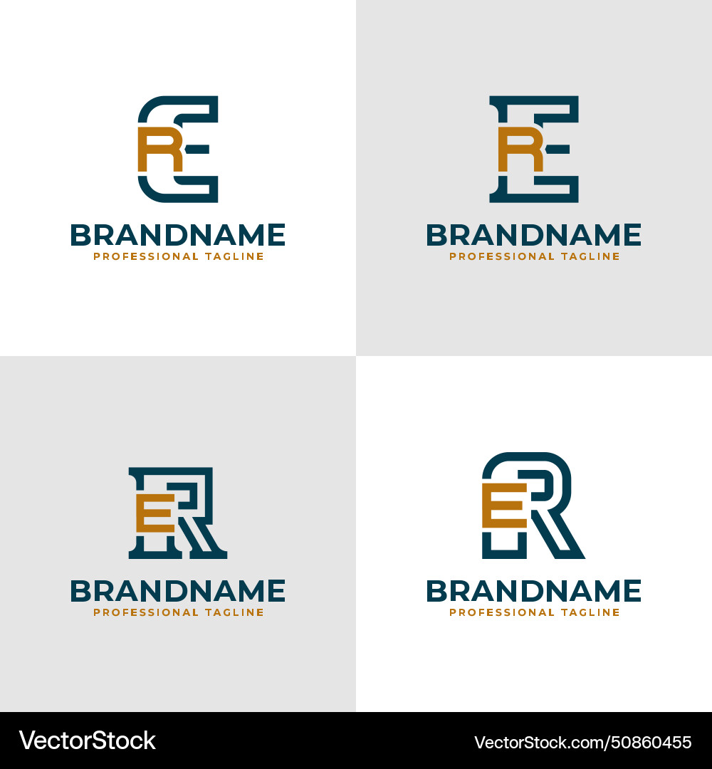 Elegant letters er and re monogram logo suitable Vector Image