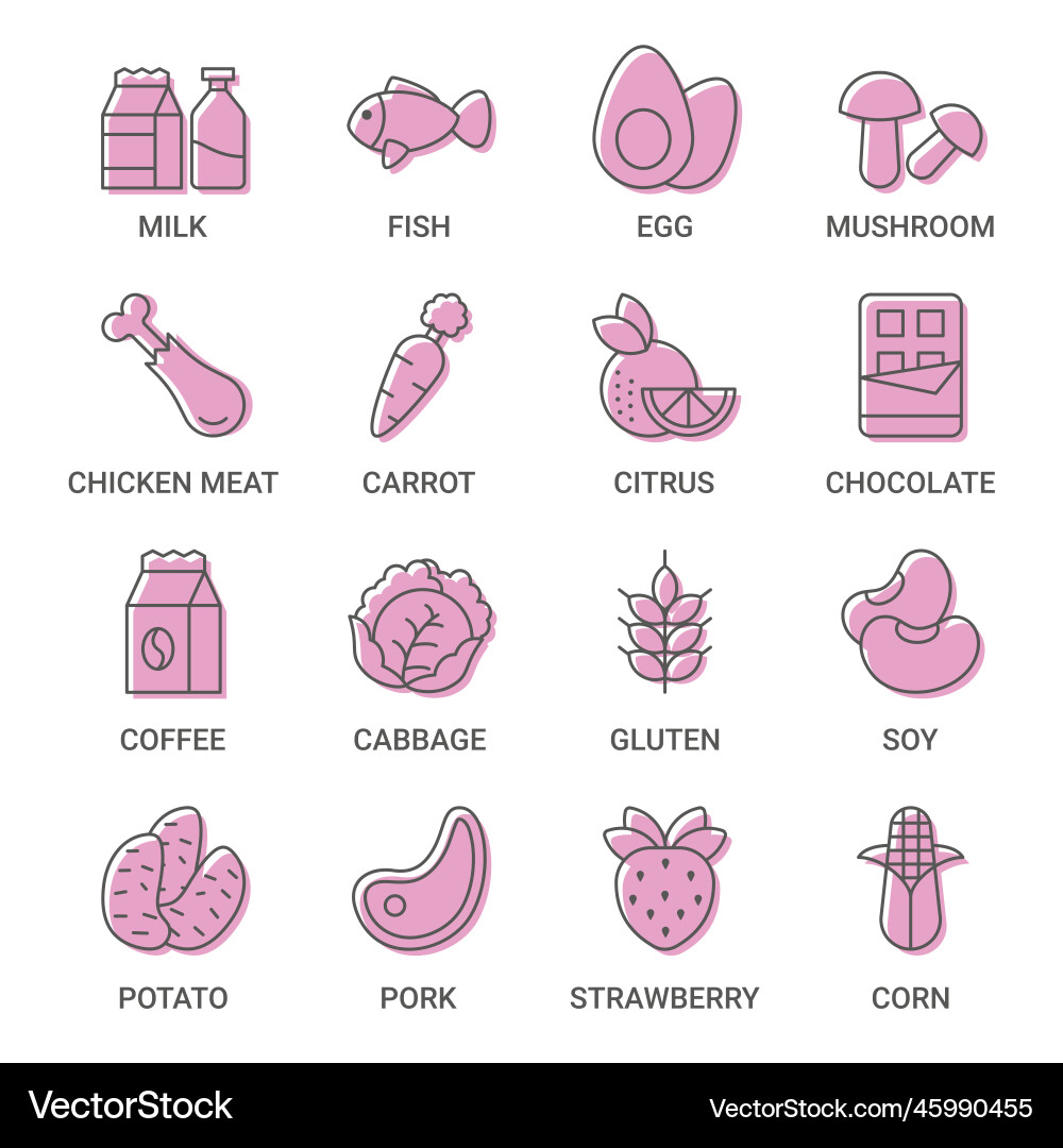 Food Allergy Warning Icons Royalty Free Vector Image