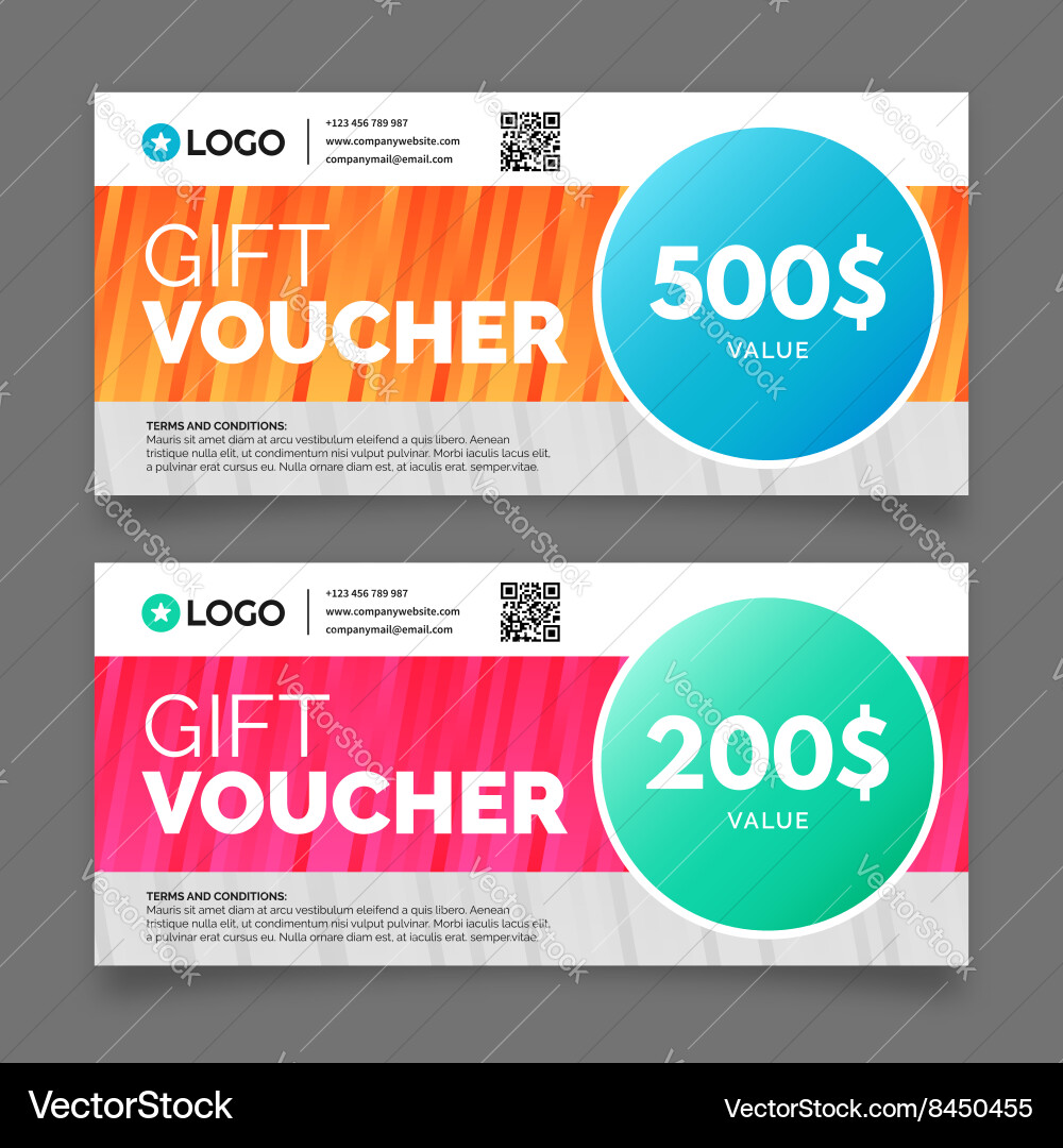 Gift voucher template graphic design – Royalty-Free Vector | VectorStock