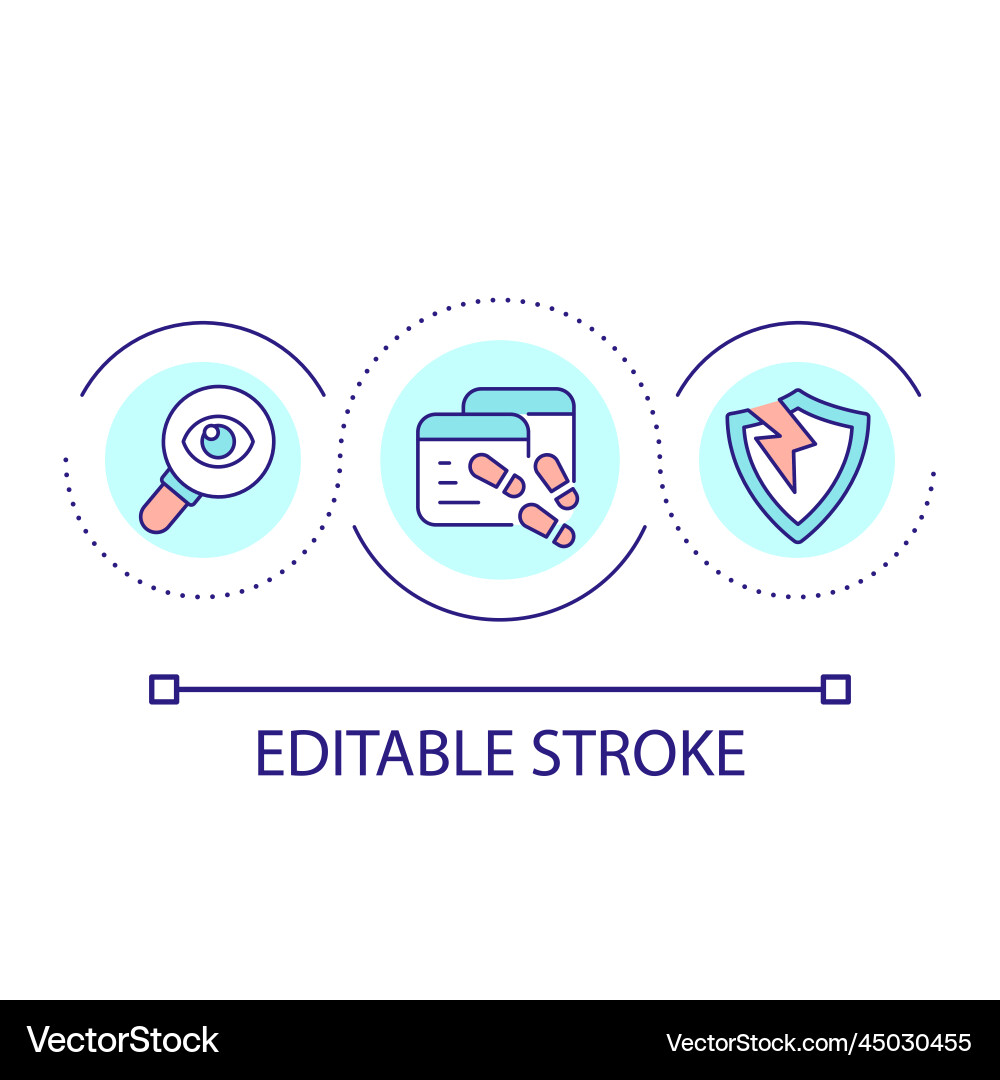 Hacking attempts loop concept icon Royalty Free Vector Image