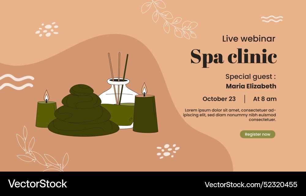 Hand drawn spa treatment webinar Royalty Free Vector Image