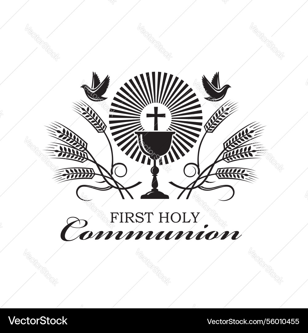 Holy Communion Icon with Wheat Royalty Free Vector Image