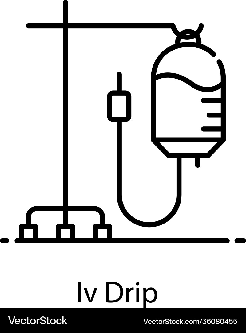 Iv drip Royalty Free Vector Image - VectorStock