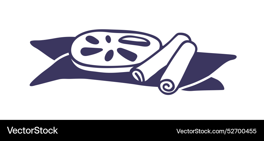 Lotus root and cinnamon sticks traditional asian Vector Image
