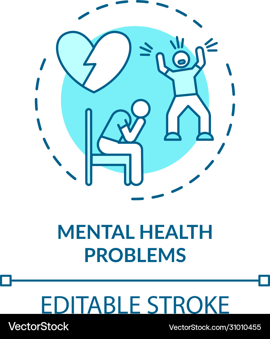 Mental health problems concept icon Royalty Free Vector
