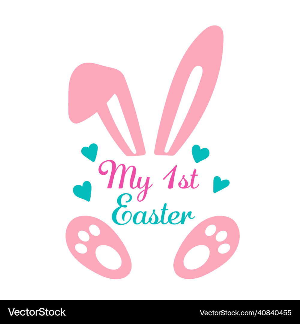 My first easter design with bunny ears Royalty Free Vector
