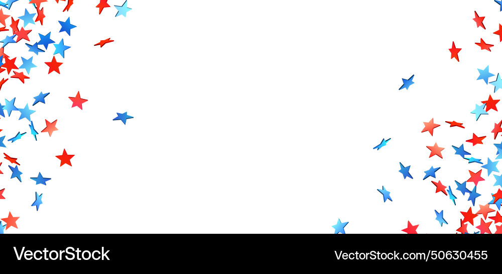 Patriotic star cascade on white Royalty Free Vector Image