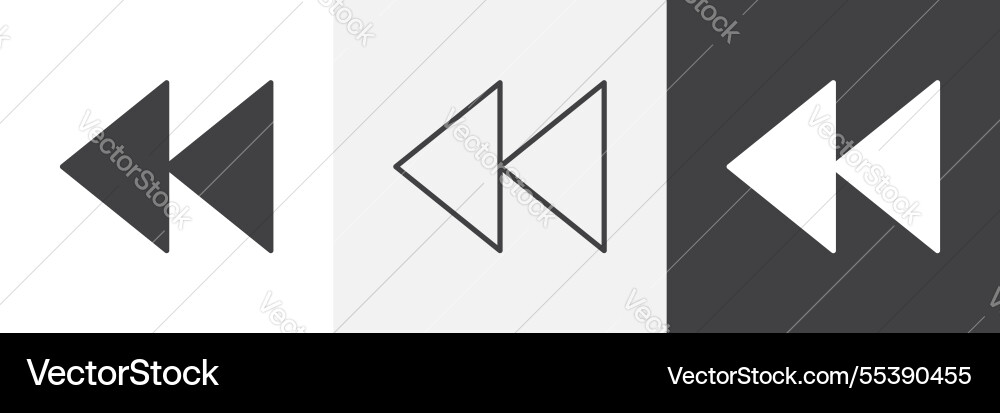 Rewind icons graphics pack Royalty Free Vector Image