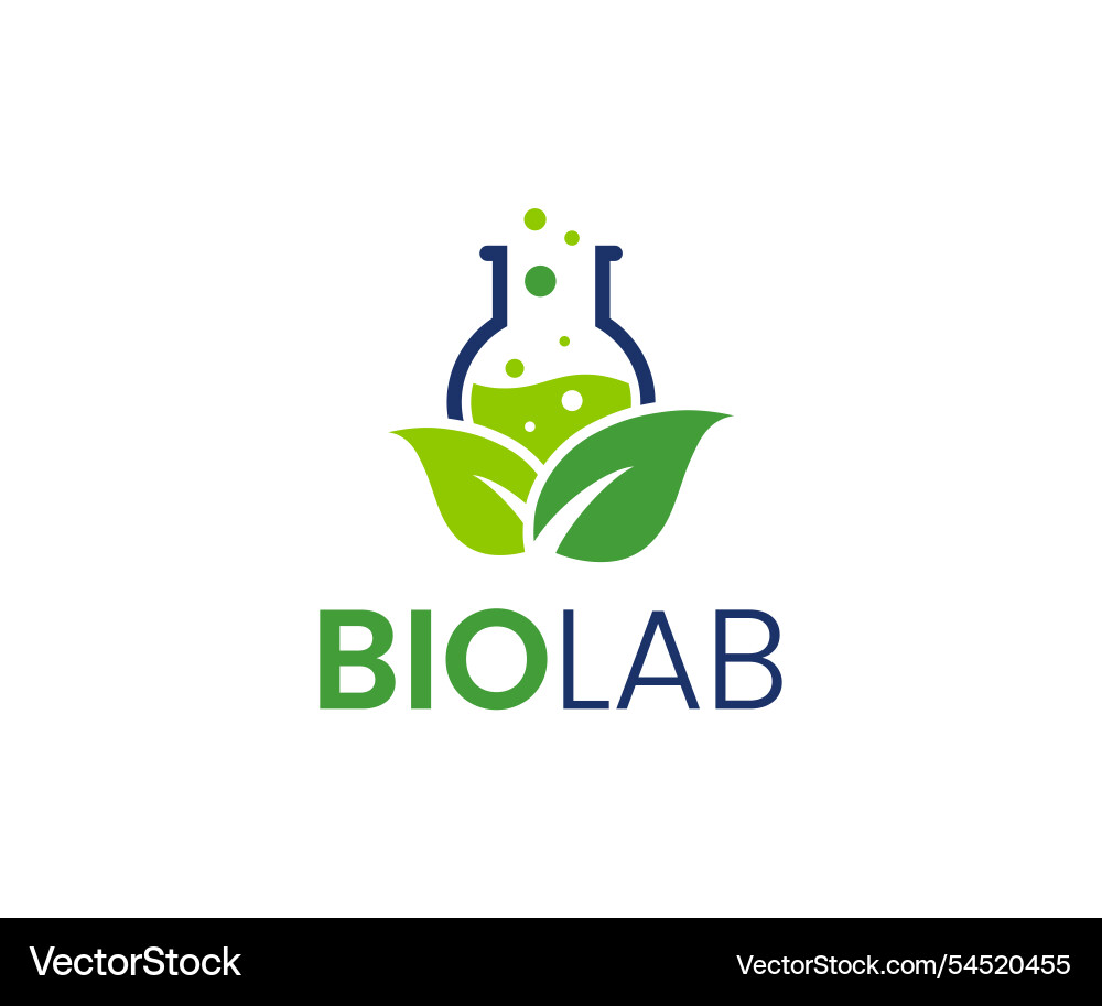 Science lab logo design and green Royalty Free Vector Image