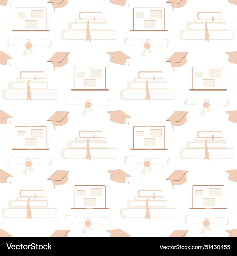 Seamless pattern with graduation caps diplomas Vector Image