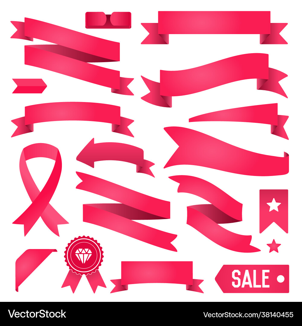 Set ribbons and labels retro vintage Royalty Free Vector