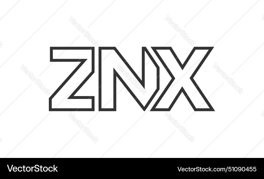Znx logo design template with strong and modern Vector Image